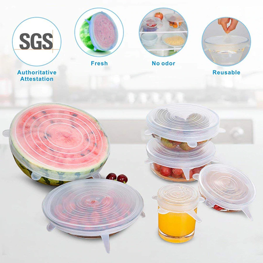 Reusable Silicone Stretch Lids (6pc set) | ON SALE | Free Shipping ... Reusable Silicone Stretch Lids (6pc set) | ON SALE | Free Shipping ...